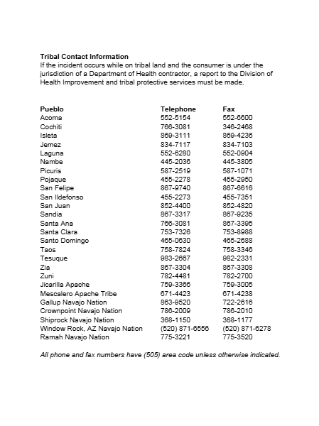 Reporting in Health Facilities – New Mexico Health Care Authority